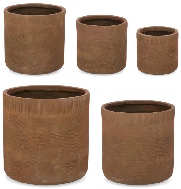 BIZZOTTO set 5 květináčů RIGO hnědá 0790677