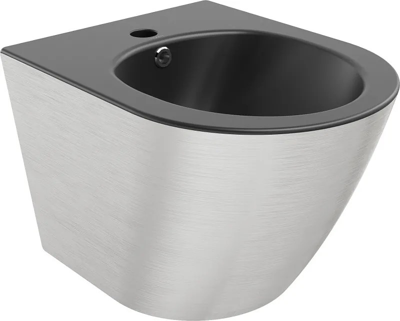Mexen Lena bidet závěsný, černý mat/stříbrný vzor linie - 35224873