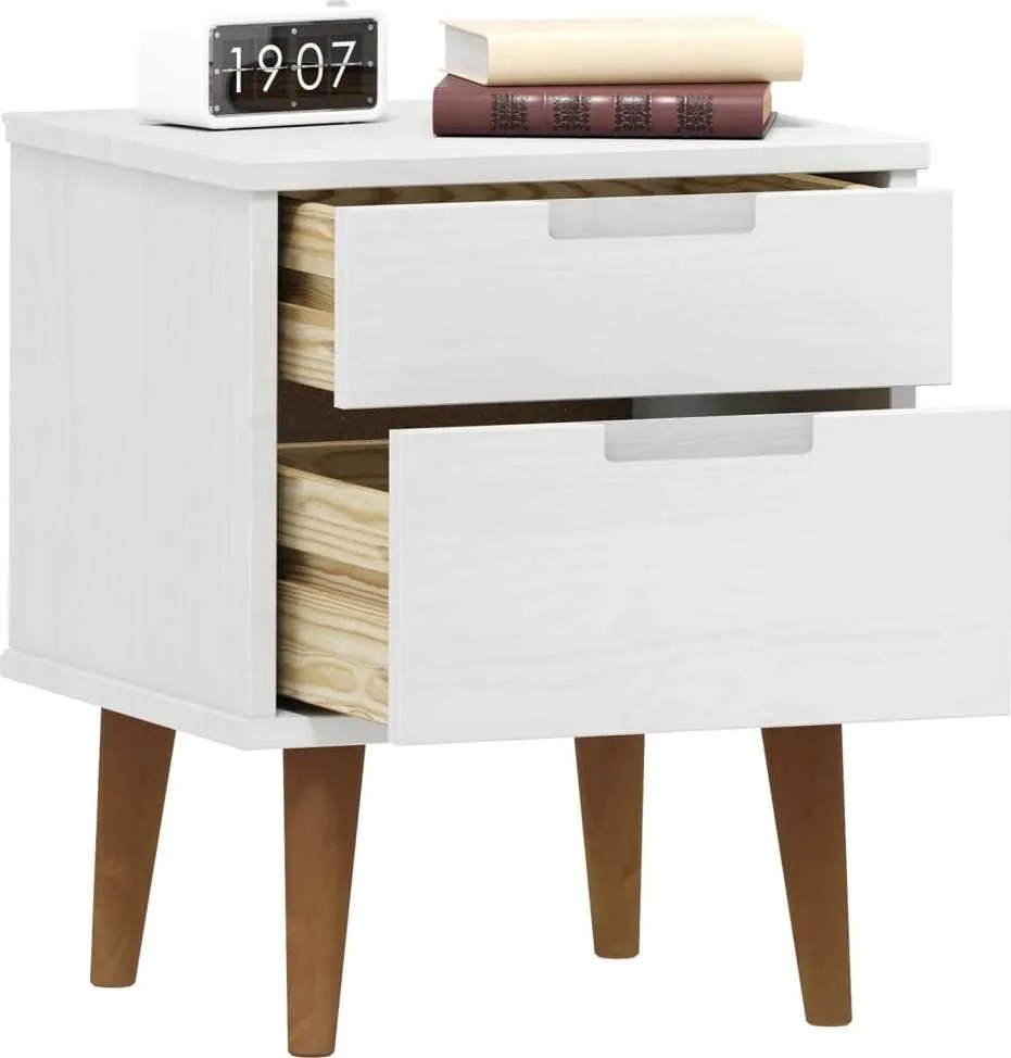 vidaXL Noční stolek MOLDE 40 x 35 x 48 cm masivní borové dřevo [350496] Barva: Hnědá