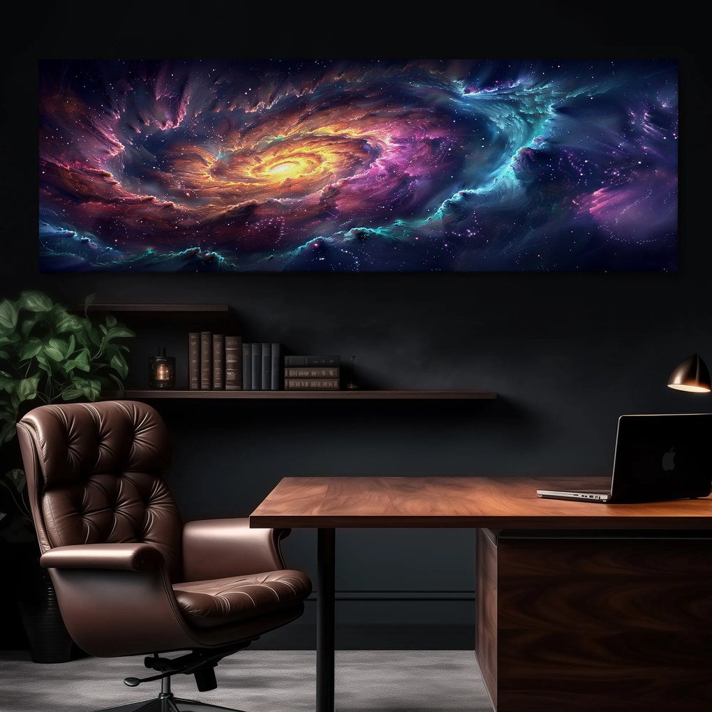 Obraz na plátně - Galaxie Risierre FeelHappy.cz Velikost obrazu: 120 x 40 cm