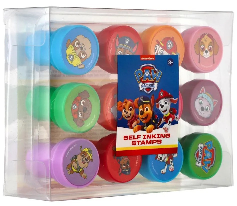 Lowlands Razítka samobarvící 12ks plast Paw Patrol/Tlapková patrola v blistru 12x9cm 10ks v boxu