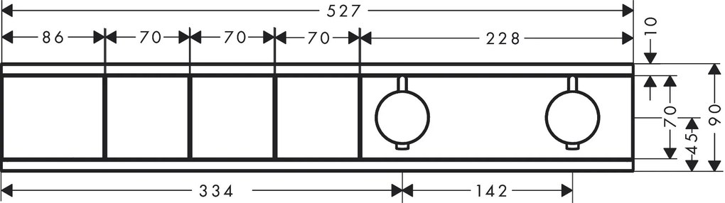 Hansgrohe RainSelect, podomítkový termostatický modul pro 3 spotřebiče, zlatá, HAN-15381990