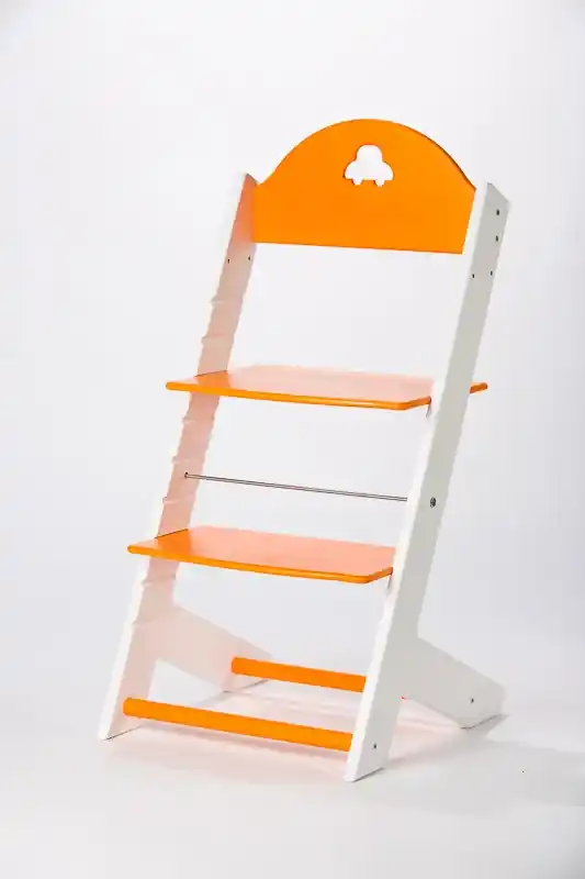Lucas Wood Style rostoucí židle MIXLE - bílá/oranžová rostoucí židle MIXLE:  Autíčko | BIANO
