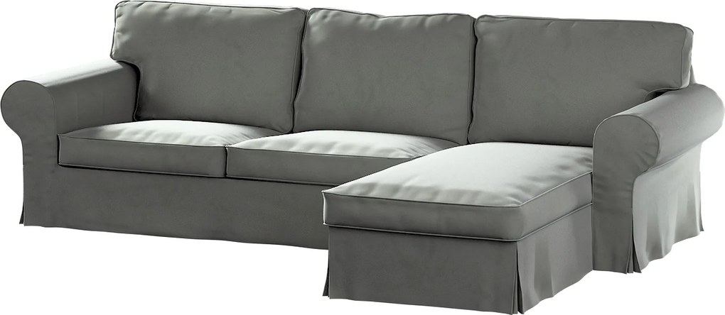 Potah na pohovku IKEA Ektorp 2-místná s lenoškou barva šedá látka lesklé, sametová