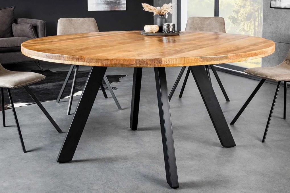 Kulatý jídelní stůl Thunder 140 cm mango