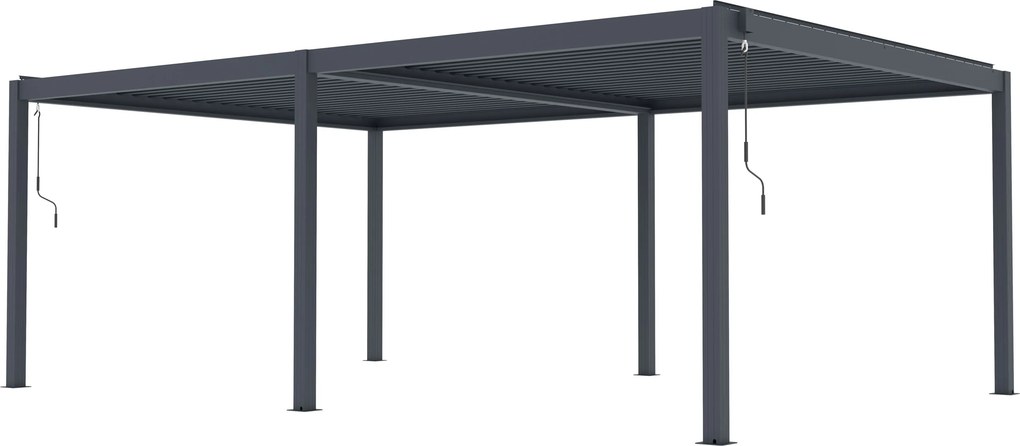 Bioklimatická pergola G21 Austin Premium 6x4 m, antracitová hliníková