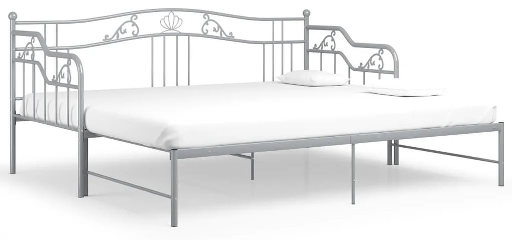 Rám vysouvací postele/pohovky šedý kovový 90 x 200 cm,  324766