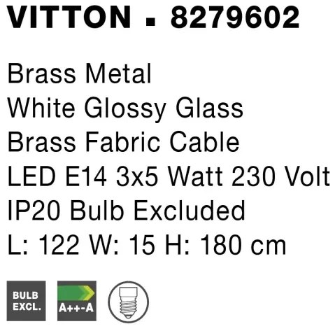 Lustr na lanku Vitton 180 mosaz