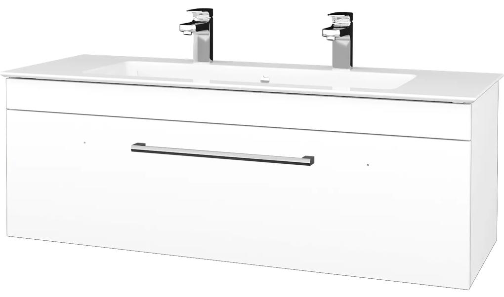 Dřevojas Koupelnová skříň ASTON SZZ 120 Varianta: N01 Bílá lesk / Úchytka T06 / D08 Wenge