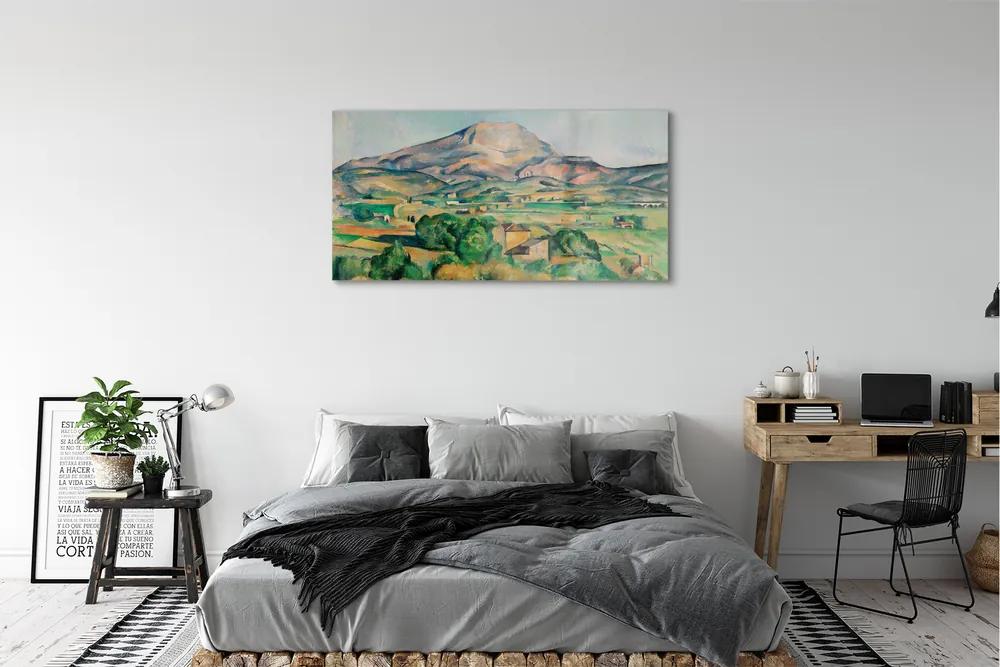 akrylový obraz Art louka s výhledem na vrchol 125x50 cm