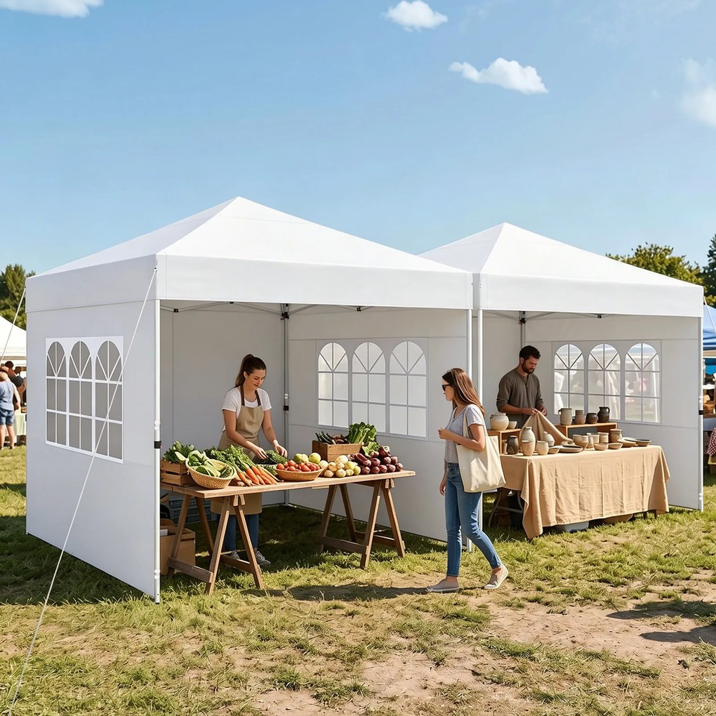 Costway Pavilon skládací vodotěsný zahradní altán s odnímatelnými bočními
