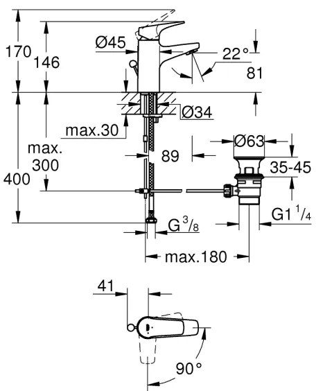 GROHE 23769000 - Umyvadlová baterie START FLOW lesklý chrom