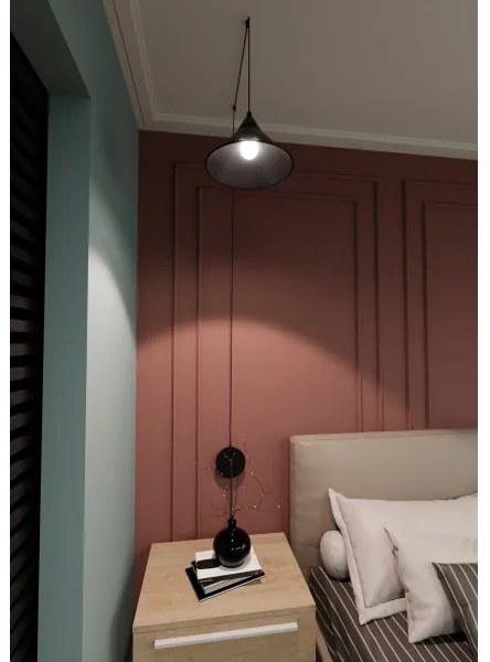 Lustr na lanku ABRAMO 1xE27/15W/230V černá