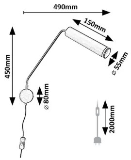 Rabalux 73041 - Nástěnná lampa SENOBIA 1xGU10/35W/230V