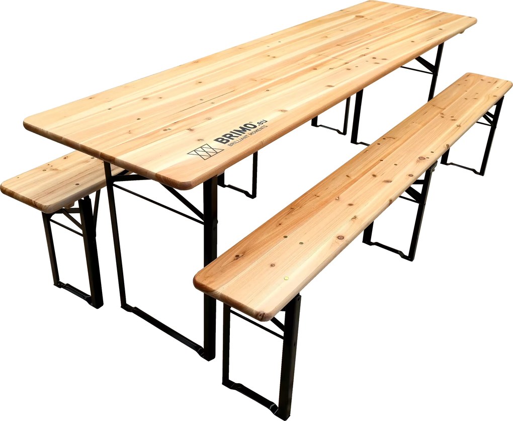 Pivní set 197x60 cm – Zahradní stůl s lavicemi pro 8 osob - 197cm x 60cm -