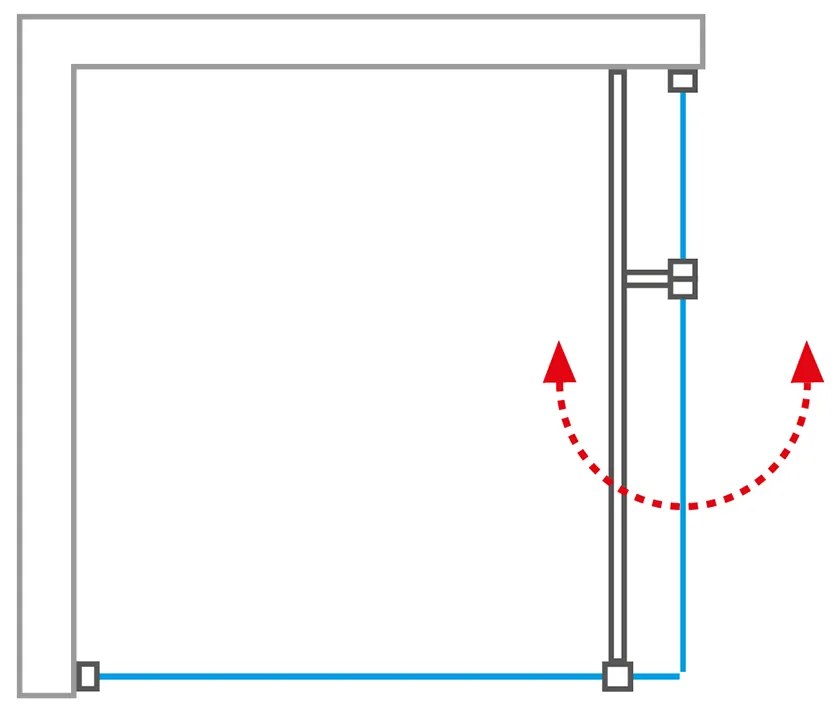 Roth Čtvercový nebo obdélníkový sprchový kout BI PF2+BI FXP - bez vaničky Varianta: šířka dveří: 90 cm, šířka pevné stěny: 80 cm - (BI PF2/900_BI FXP/800_Brillant), Barva profilů a typ výplně: profily: brillant, výplň: transparent