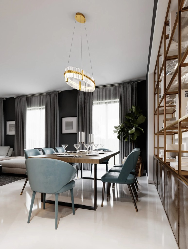 LED stmívatelný platinum zlaté designové svítidlo Kezo 130