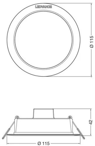 LED podhledové svítidlo LEDVANCE Downlight 115mm 8W 4000K neutrální bílá IP44