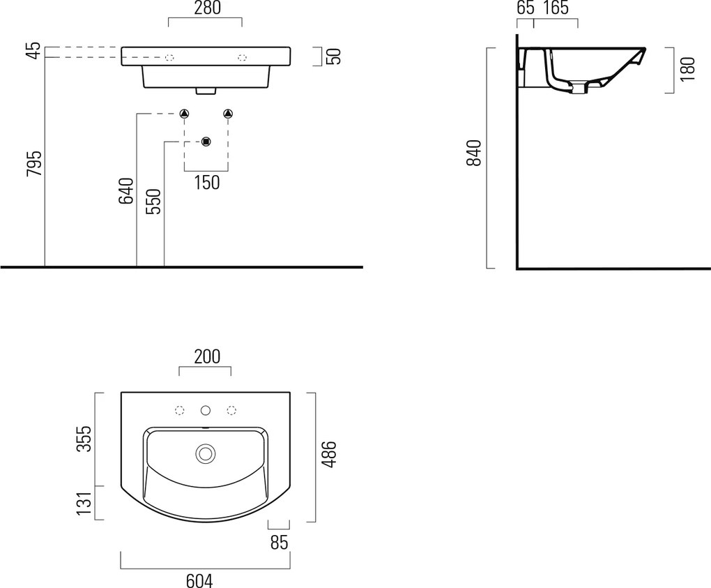 GSI Sapho, NORM keramické umyvadlo 60x49 cm, oblé, bílá ExtraGlaze