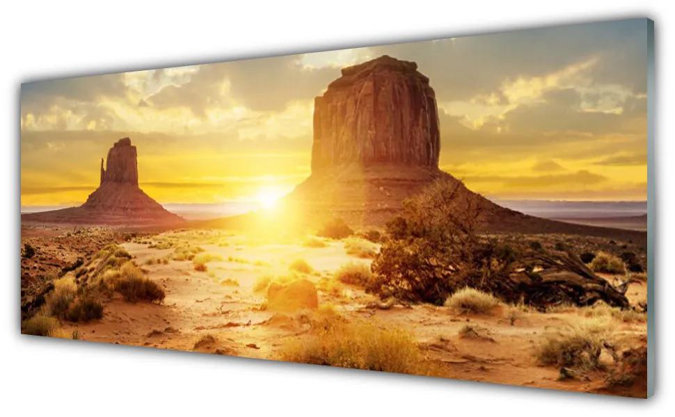 akrylový obraz Poušť Slunce Krajina 125x50 cm