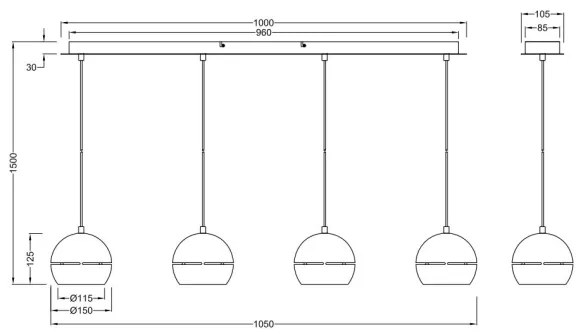Trio - Lustr na lanku FLETCHER 4xE14/40W/230V matný chrom