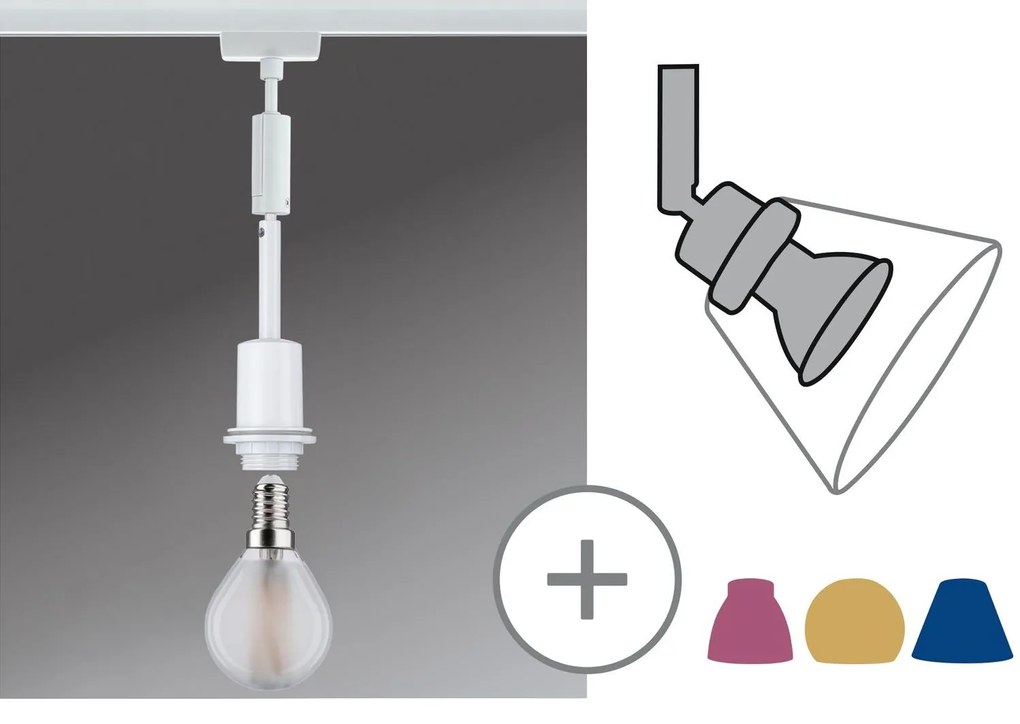 Paulmann 96971 DecoSystems pendant, závěs pro Urail systém, 1x20W E14, bílá