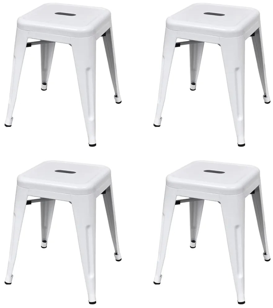 Stohovatelné stoličky Wynyard - ocel - 4 ks | bílé