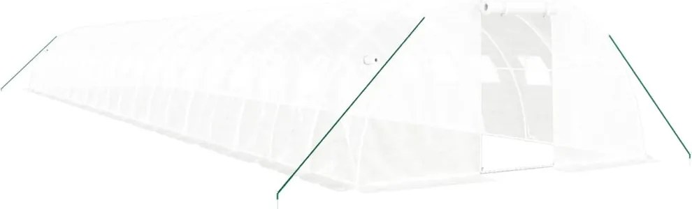 Skleník s ocelovým rámem bílý 80 m² 20 x 4 x 2 m 3188080
