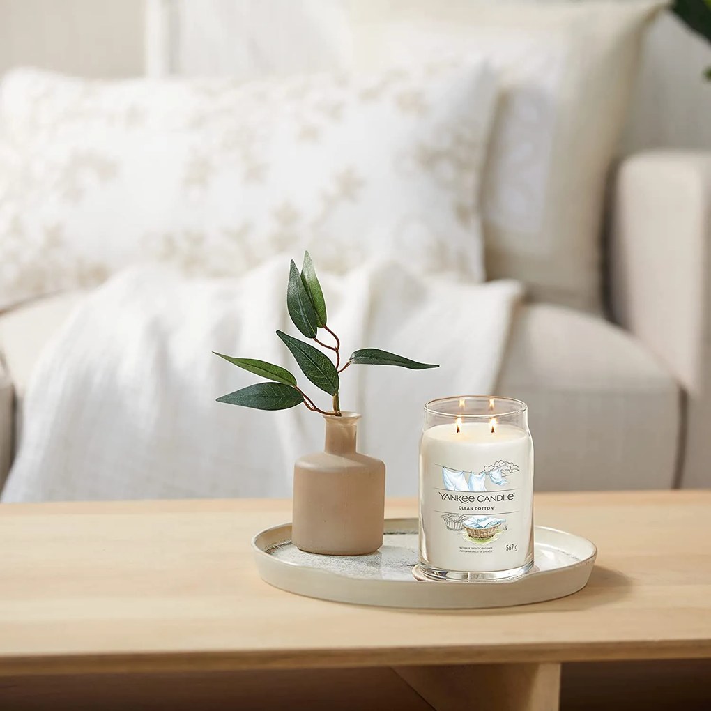 Yankee Candle vonná svíčka Signature ve skle velká Clean Cotton  567 g