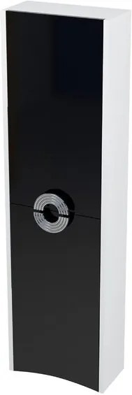 SAPHO - AVEO skříňka vysoká 40x140x20cm, pravá, bílá /černá AV147