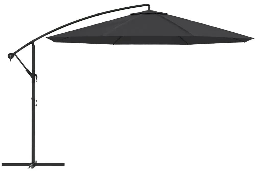 Konzolový slunečník s hliníkovou tyčí 350 cm černý - Default Title