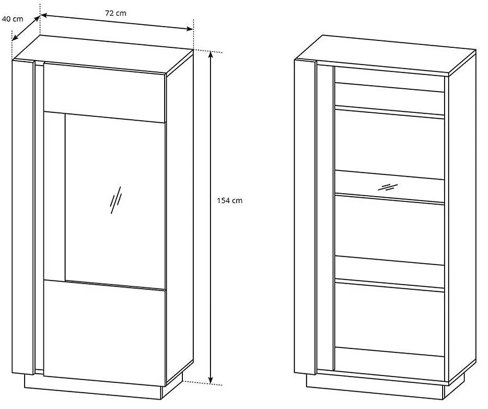 ARCO | nízká vitrína 72 | 72 cm | PUSH OPEN | bílá mat/lesk/dub grandson