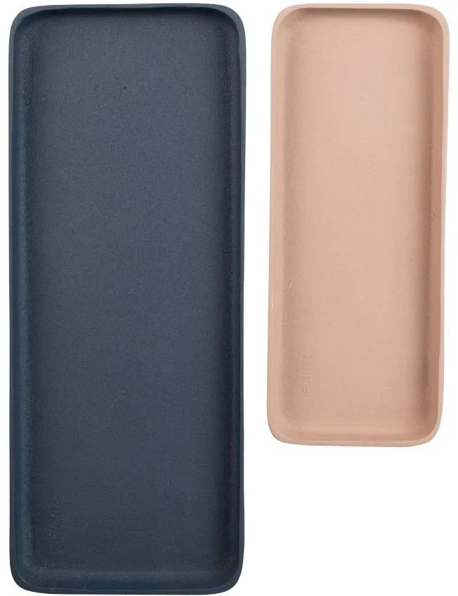 Modro růžový set dvou kovových táců ZUIVER REBEL 29,5/39,5 cm