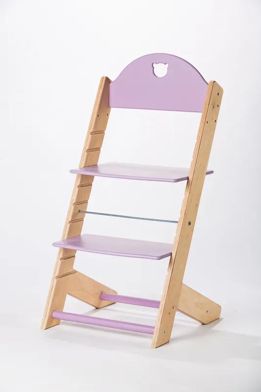 Lucas Wood Style rostoucí židle MIXLE -  přírodní/lila rostoucí židle MIXLE: Srdíčko