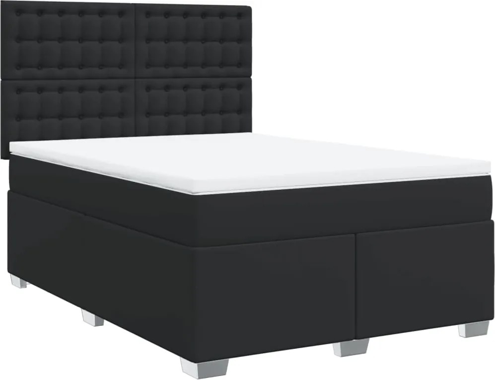 Box spring postel s matrací černá 140x200 cm umělá kůže 3293024