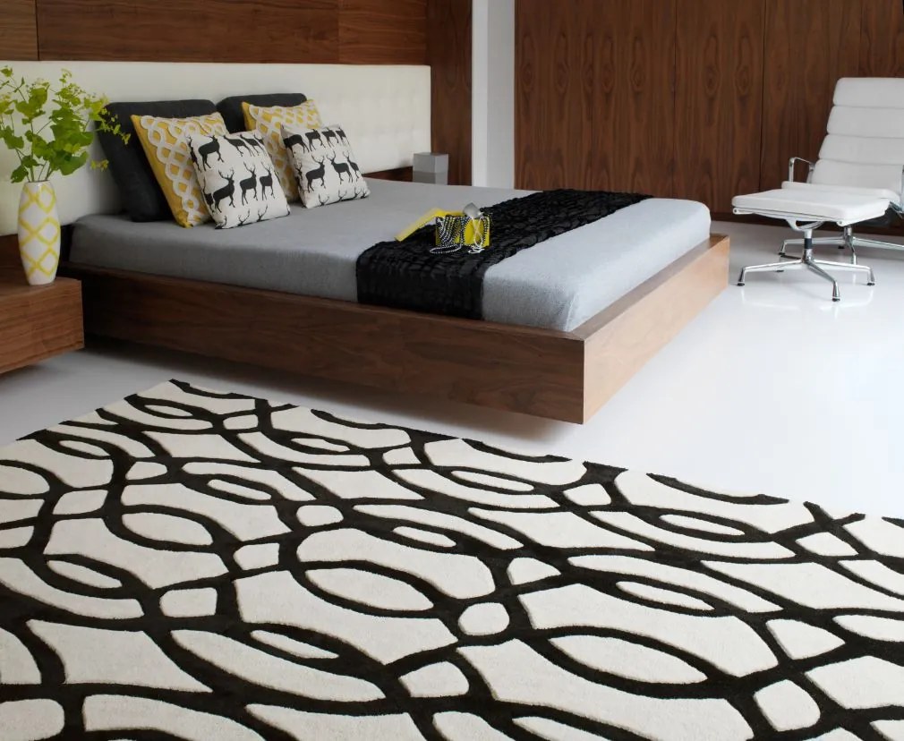 Černý koberec Blondie Wire White Rozměry: 120x170 cm