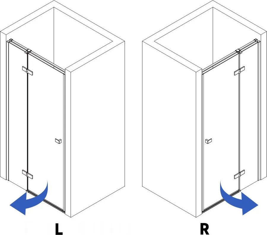 Rea Atlas, sprchové dveře 90x200cm, pravá varianta, 6mm čiré sklo, chromový profil, KPL-K4661
