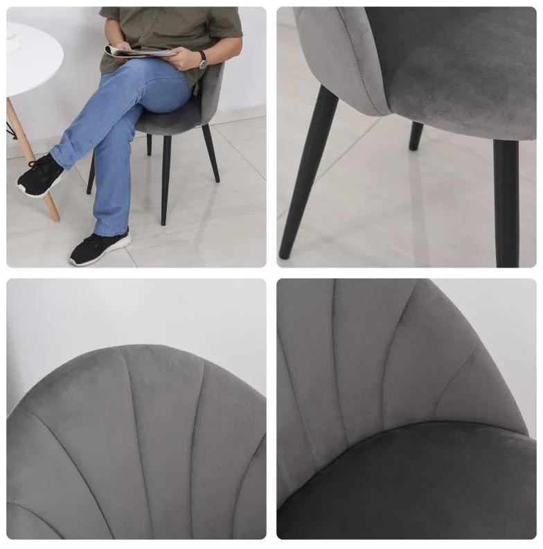 Goleto Sada 2 jídelních židlí Ela | šedé