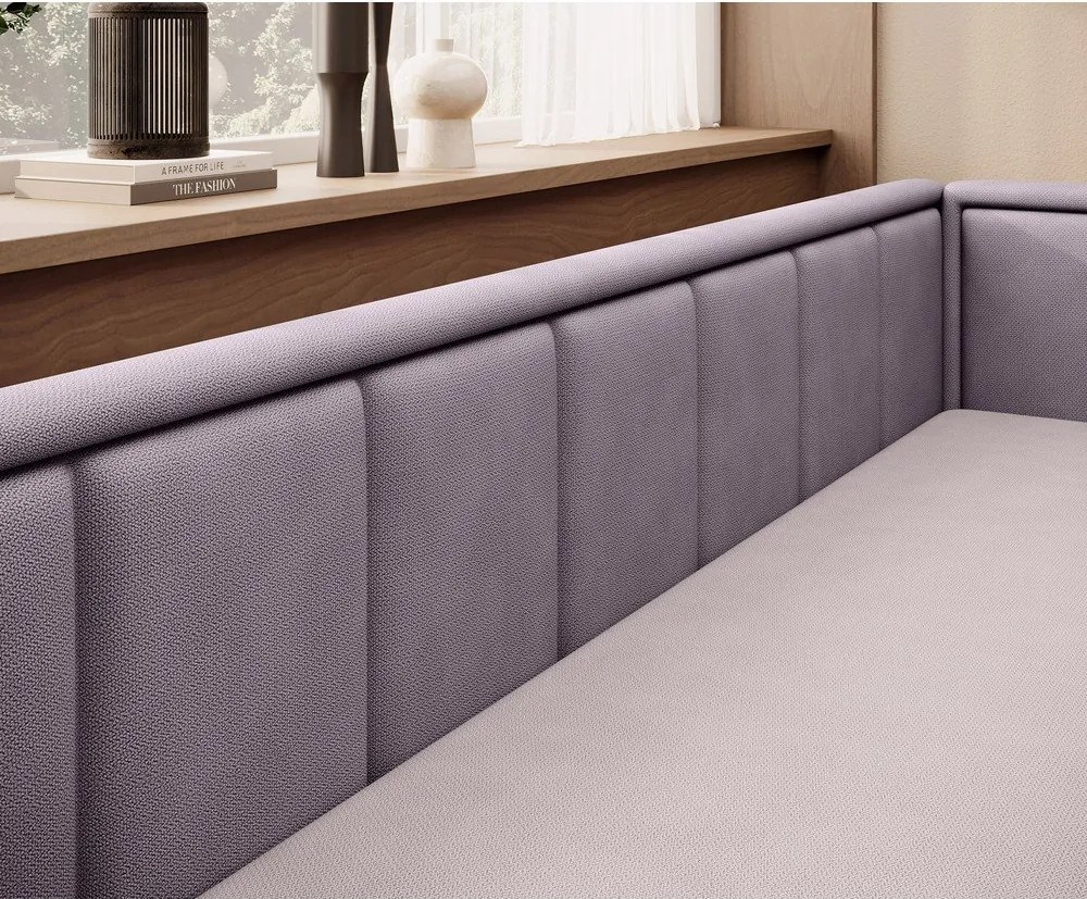 Růžová žinylková rozkládací/s úložným prostorem pohovka 214 cm Fulgeo – ELTAP