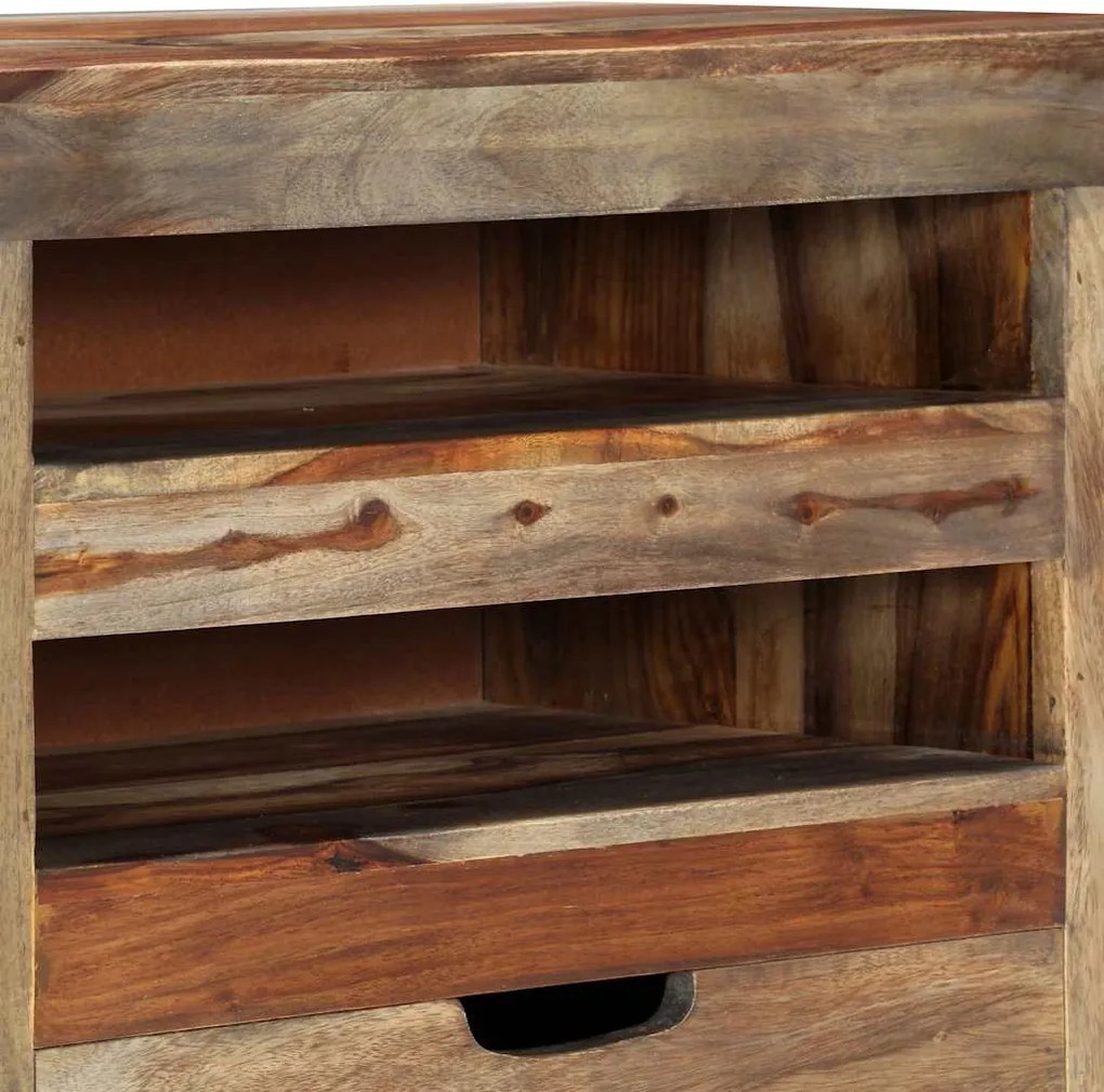 Příborník šedý 100 x 30 x 50 cm masivní akáciové dřevo 247751