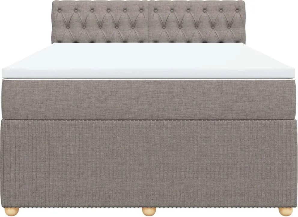 Box spring postel s matrací taupe 140x200 cm textil 3289790