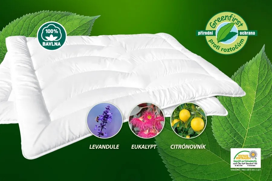 Lavinest Přikrývka Greenfirst s protiroztočovou úpravou Hřejivost: hřejivá, Rozměr: 200x220 cm
