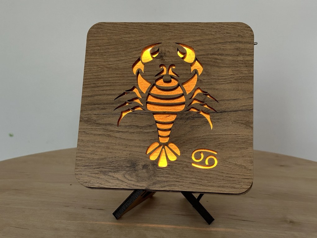 Li-Go Znamení "Rak" lampa 19x19 cm provedení povrchu: dub světlý