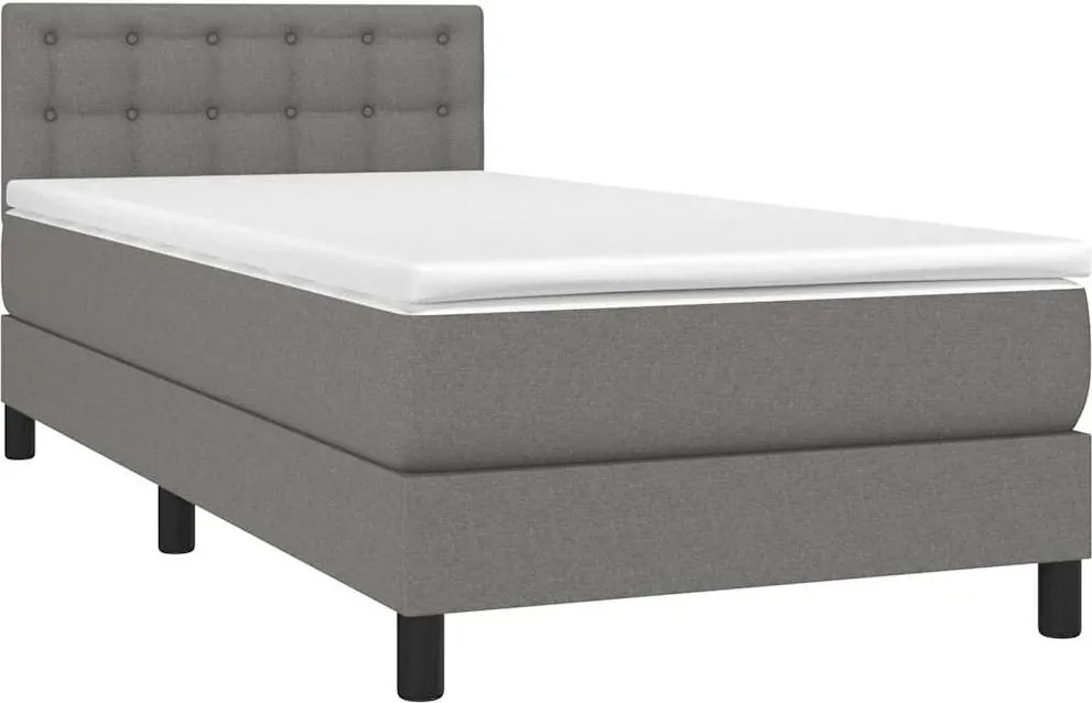 Box spring postel s matrací a LED tmavě šedá 90x190 cm textil 3133438