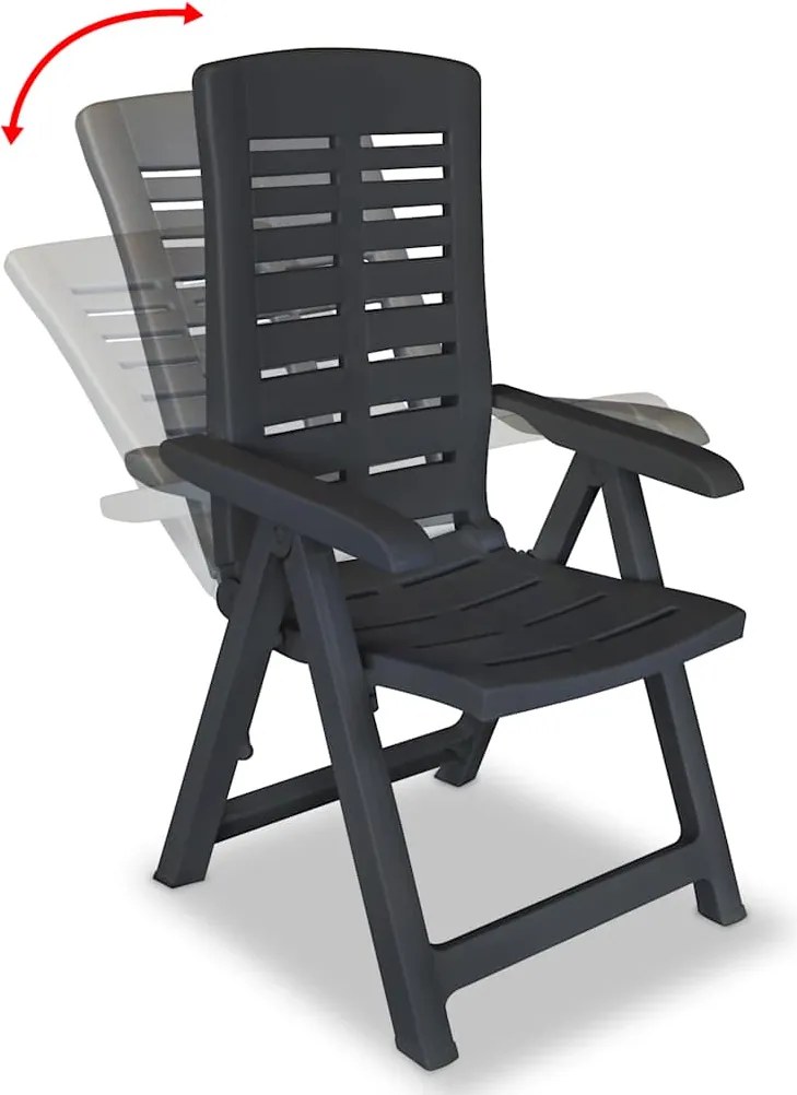 3dílný bistro set plastový antracitový 275083