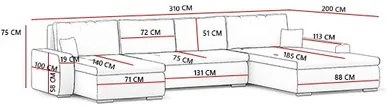 Rozkládací rohová sedací souprava TORONTO Tmavě šedá/černá eko-kůže Pravá