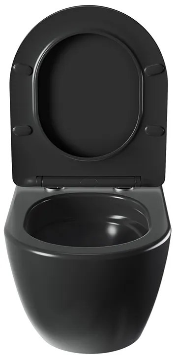 BPS-koupelny Závěsná WC mísa se SoftClose sedátkem HYD-4669, černá mat