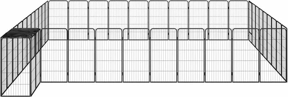 42panelová ohrádka pro psy černá 50 x 100 cm práškovaná ocel 3115956