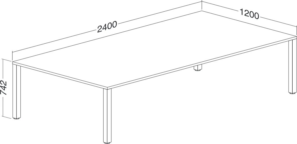 Jednací stůl ProOffice 240 x 120 cm, bílá