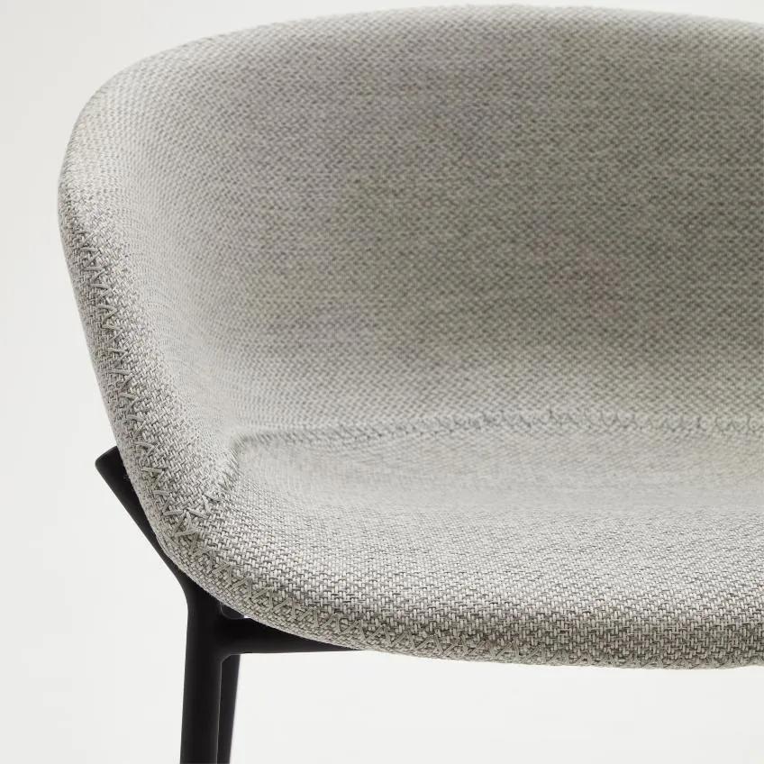 OnaDnes -20% Světle šedá látková barová židle Kave Home Yvette 74 cm
